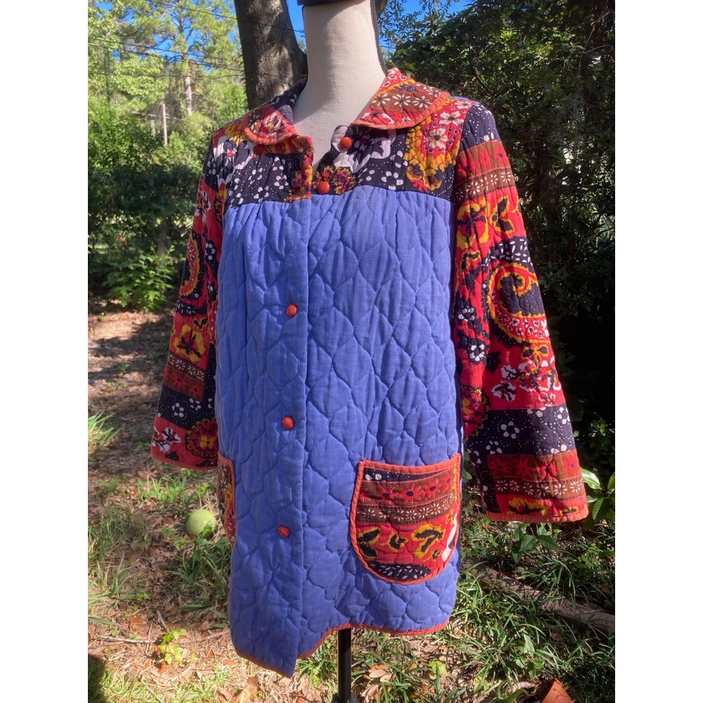 Vintage Quilted Jacket - 1960's Lightweight Patchwork… - Gem